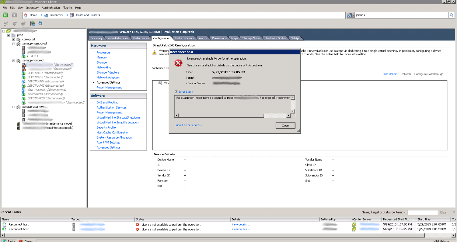 vSphere ESXi Evaluation Mode License Assigned to Host has Expired ... vSphere ESXi Evaluation Mode License Assigned to Host has Expired ...